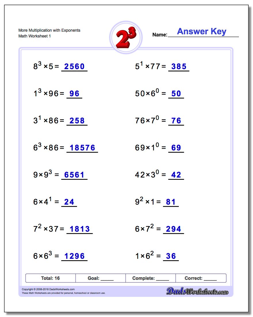 Multiplying And Dividing Exponents Worksheets Free Scientific 