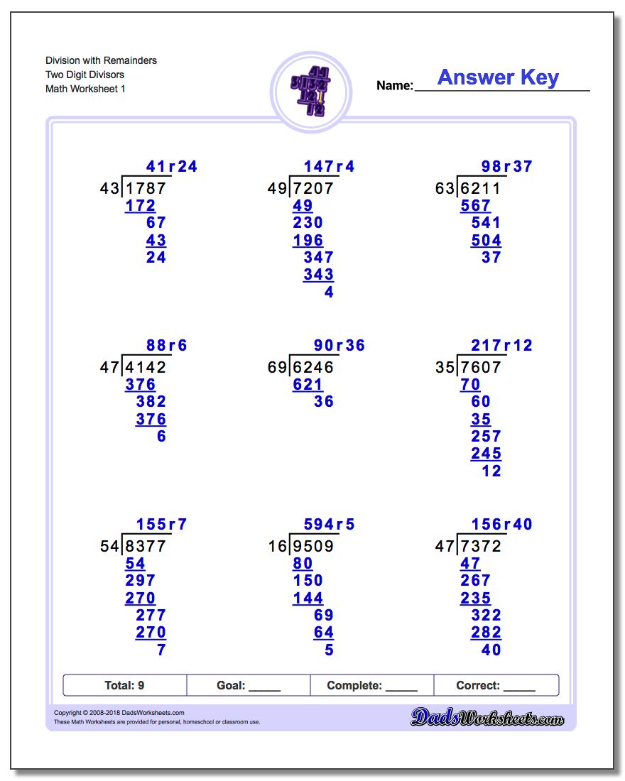 Division With Multi Digit Divisors