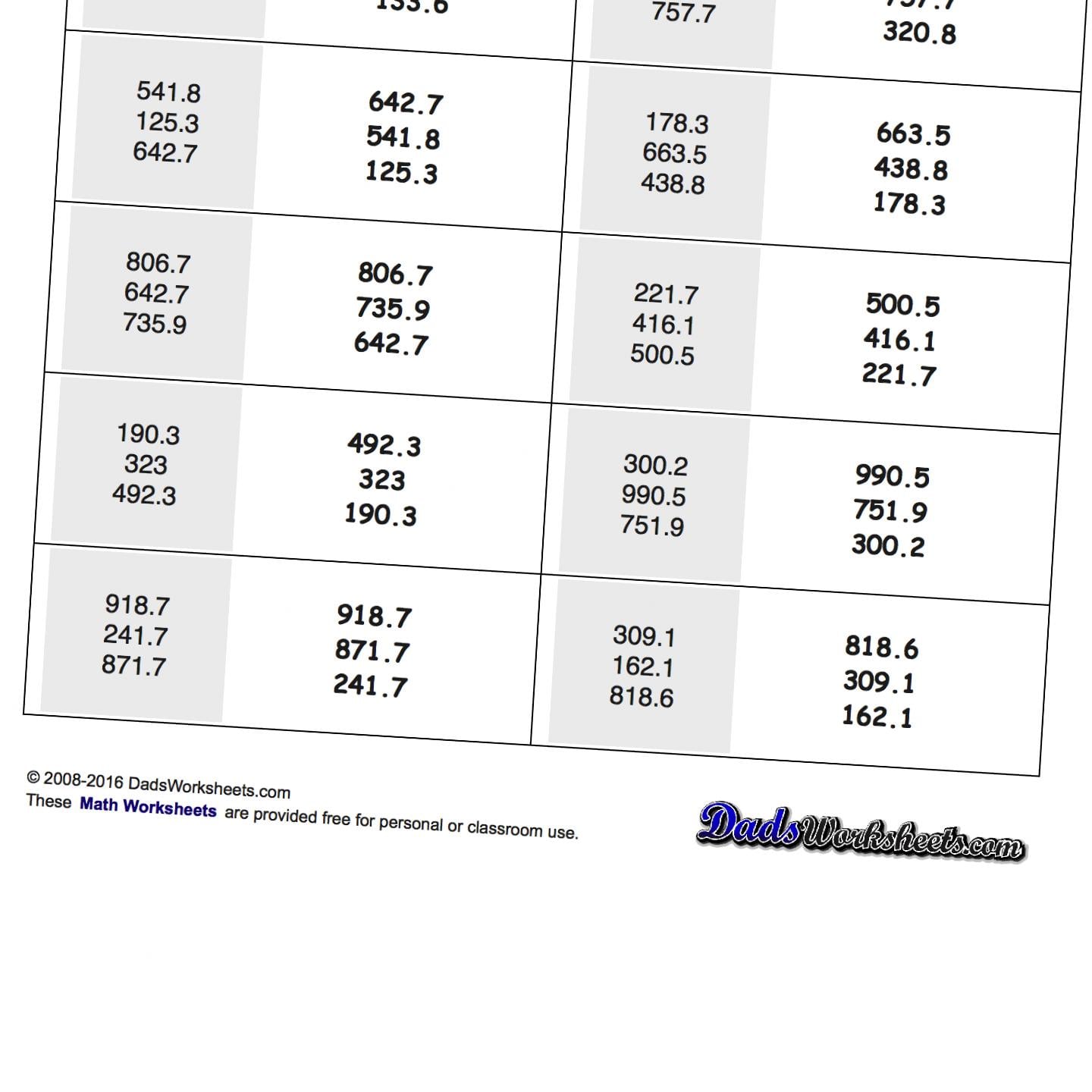 Math Worksheets Ordering Numbers Vertical math-worksheets-ordering-numbers-vertical