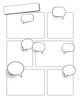 Charts and Printables: Comic Strip Template : Speech Bubbles 6 Panel