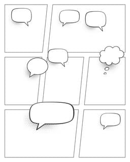 Charts and Printables: Comic Strip Template : Speech Bubbles 7 Panel