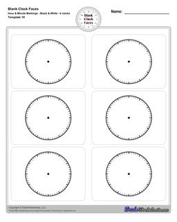 Printable Blank Clock Face Templates