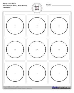 Printable Blank Clock Face Templates