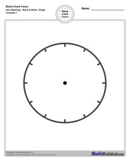 Printable Blank Clock Face Templates