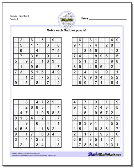 Sudoku Worksheets Printable Sudoku Worksheets Printable