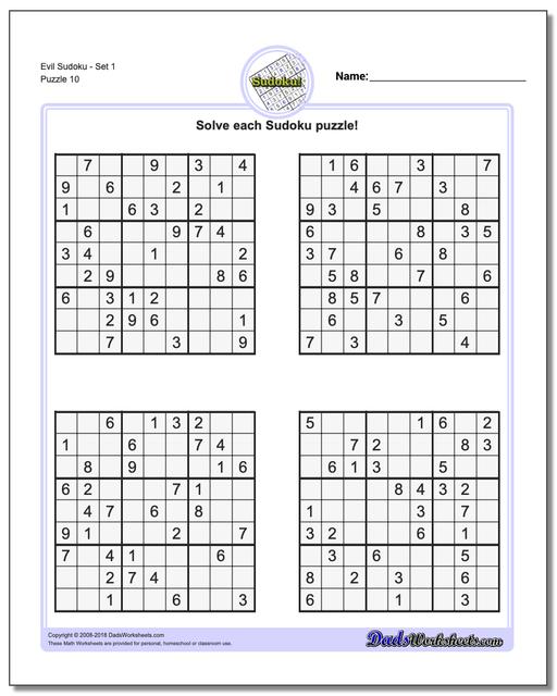 Sudoku Evil Printable Customize And Print
