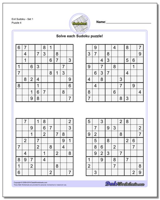 Sudoku Evil Printable Printable World Holiday