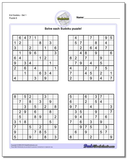 Sudoku Evil Printable Customize And Print