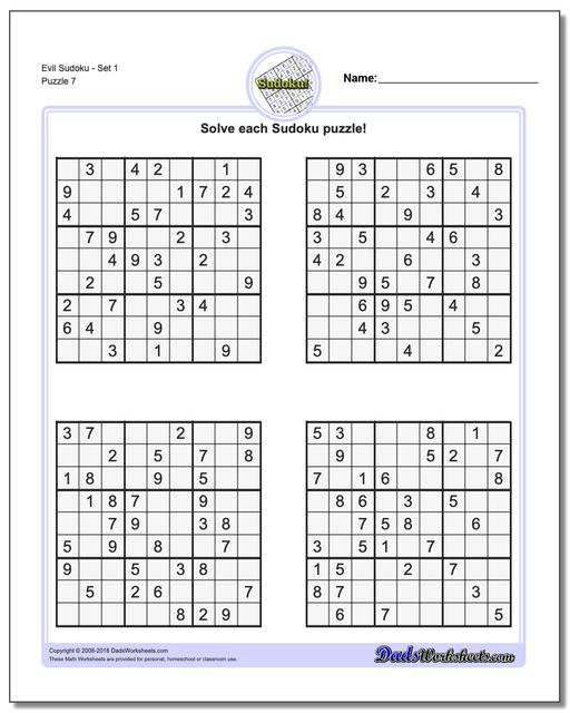 Sudoku Evil Printable Customize And Print