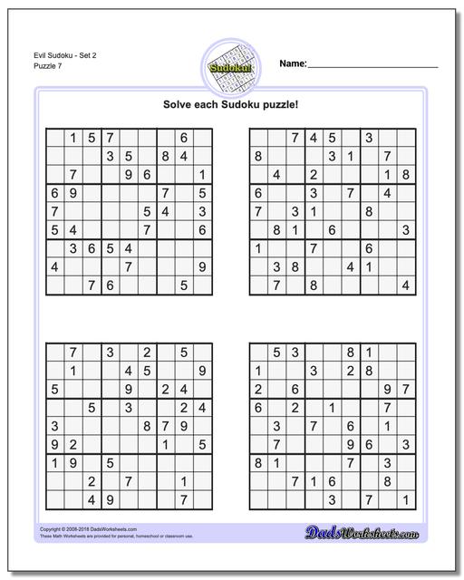 Sudoku Evil Printable Printable World Holiday
