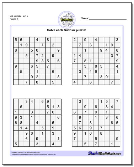 Sudoku Evil Printable Printable World Holiday