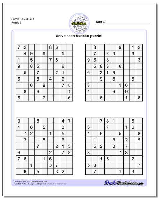 100 Free Printable Sudoku Puzzles Printable Sudoku Puzzles Hard That