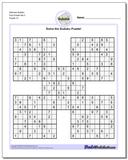 Math Worksheets: Sudoku: Sudoku: Samurai Sudoku Five Puzzle Set 2
