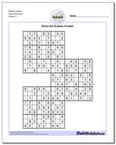 Math Worksheets: Sudoku: Sudoku: Samurai Sudoku Triple Puzzle Set 1