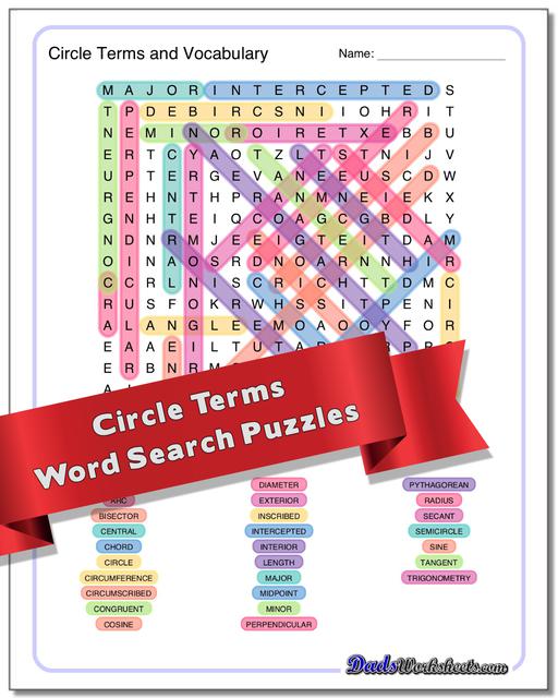 Math Word Search Puzzles