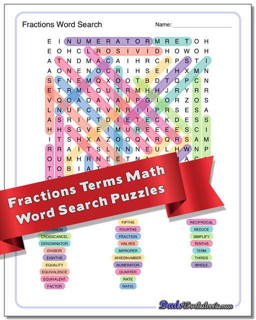 Math Worksheets: Word Search Puzzles: Math Terms Word Search Puzzles ...
