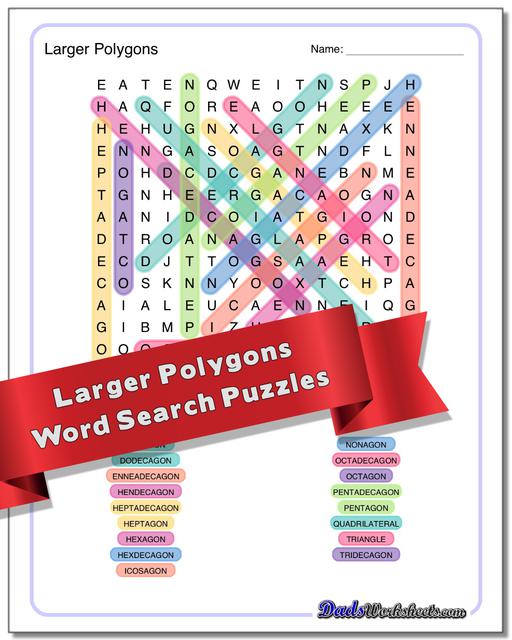 Math Worksheets: Word Search Puzzles: Geometry Word Search Puzzles ...
