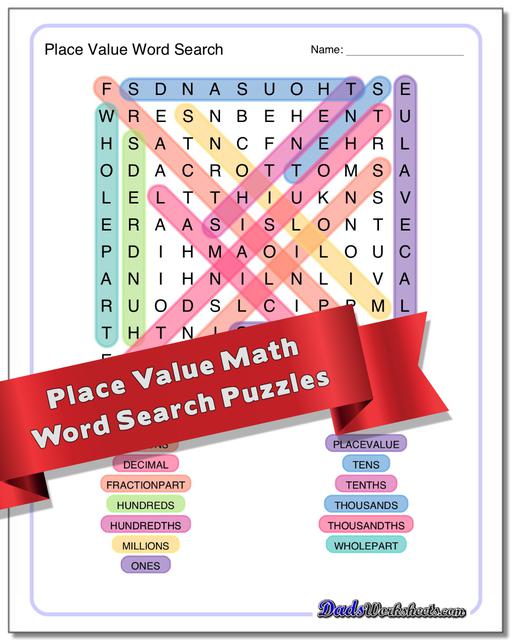 Math Worksheets: Word Search Puzzles: Math Terms Word Search Puzzles ...