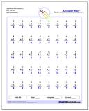 Addition Math Facts Worksheets