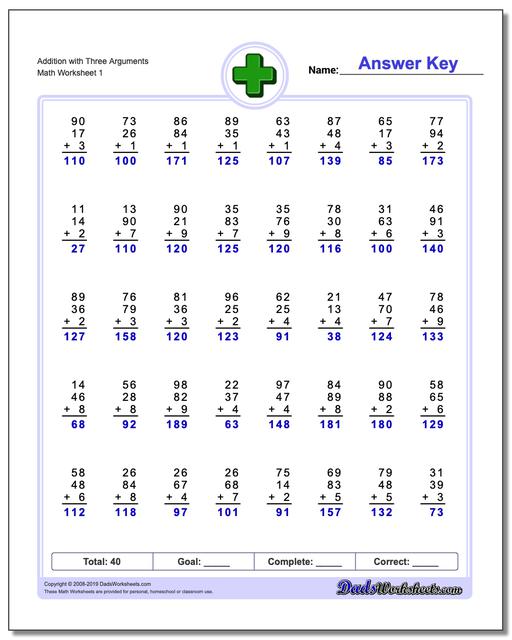 Multi-Digit Addition Worksheets