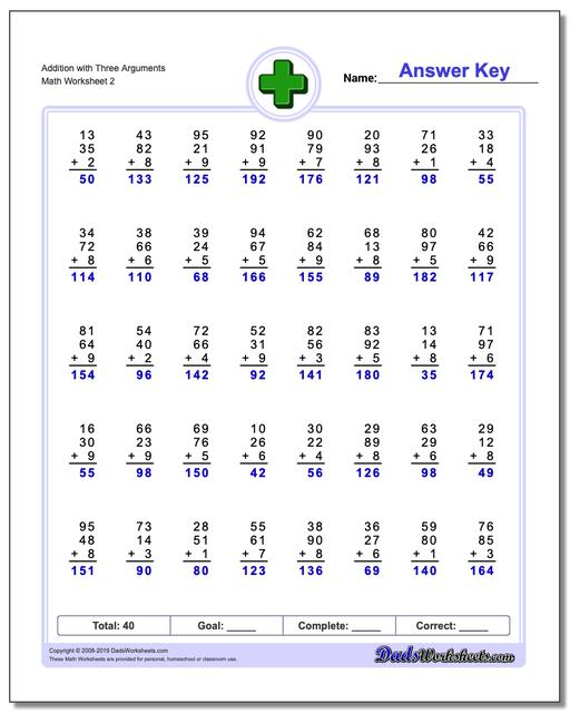Multi-Digit Addition Worksheets