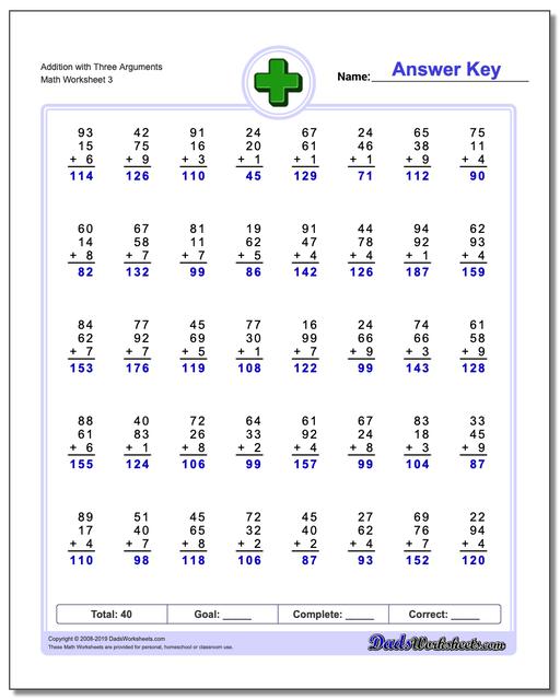 Multi-Digit Addition Worksheets