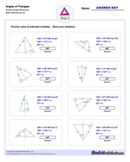 Angle Bisector Practice Worksheet