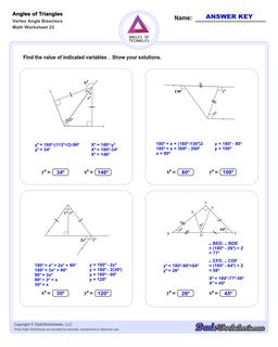 Angle Bisector Practice Worksheet