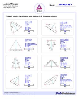 Angles of Triangles Worksheets
