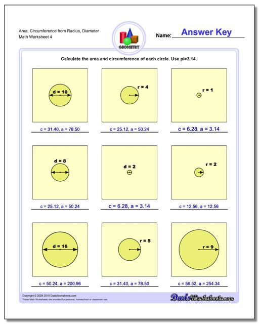 Basic Geometry: Circles - Area and Circumference