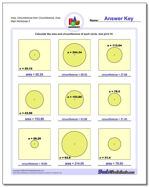 Basic Geometry: Circles - Area and Circumference