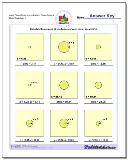 Basic Geometry: Circles - Area and Circumference