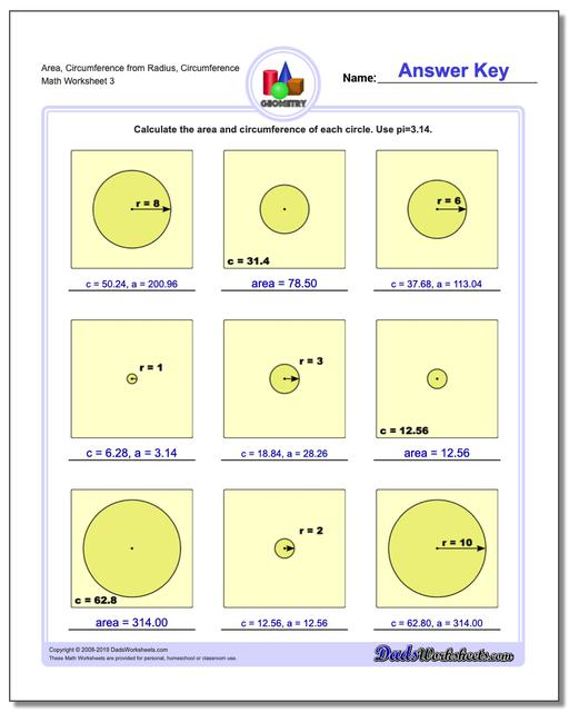 Basic Geometry: Circles - Area and Circumference