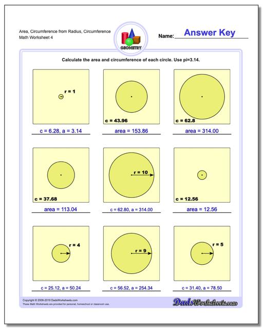 Basic Geometry: Circles - Area and Circumference