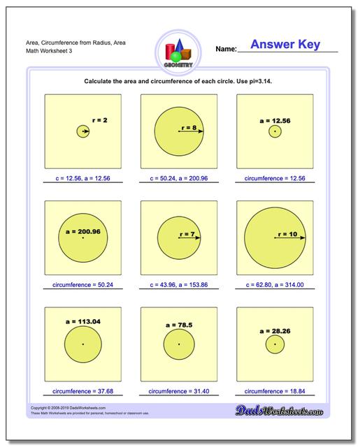 Basic Geometry: Circles - Area and Circumference