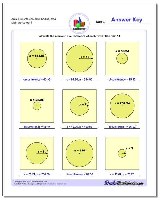 Basic Geometry: Circles - Area and Circumference