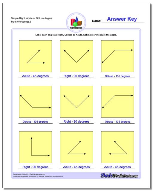 Basic Geometry: Angles, Right, Obtuse, Acute