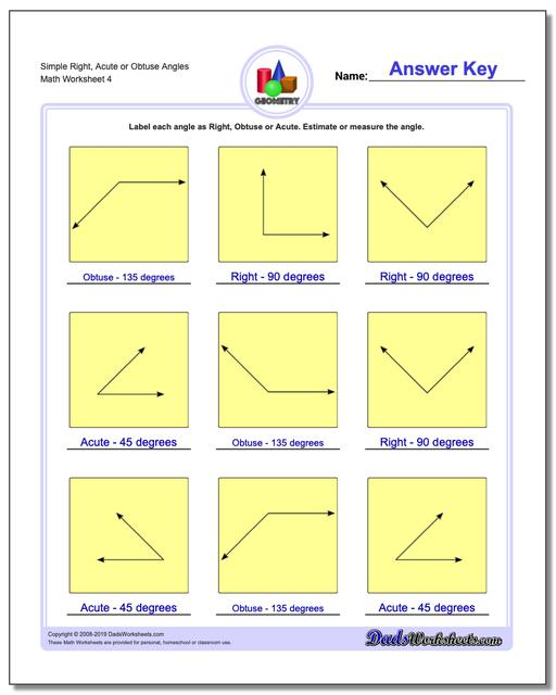 Basic Geometry: Angles, Right, Obtuse, Acute