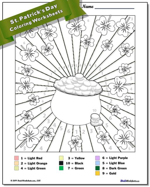 Math Worksheets: Color By Number: St. Patrick's Day Color by Number ...