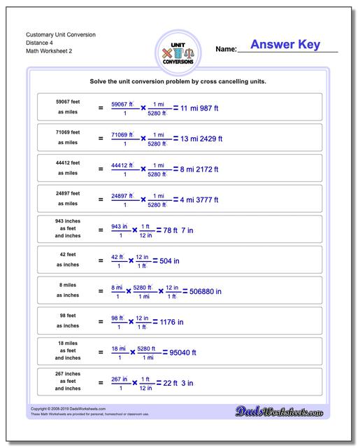 Customary Unit Conversions: Distance Conversion