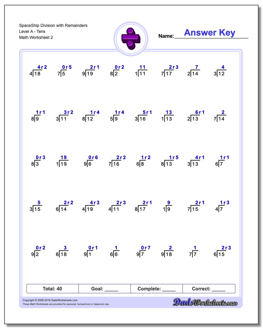 SpaceshipMath Division All With Remainders