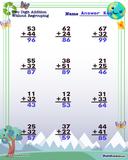 Math Worksheets: Earth Day: Earth Day Addition Worksheets (Third Worksheet)