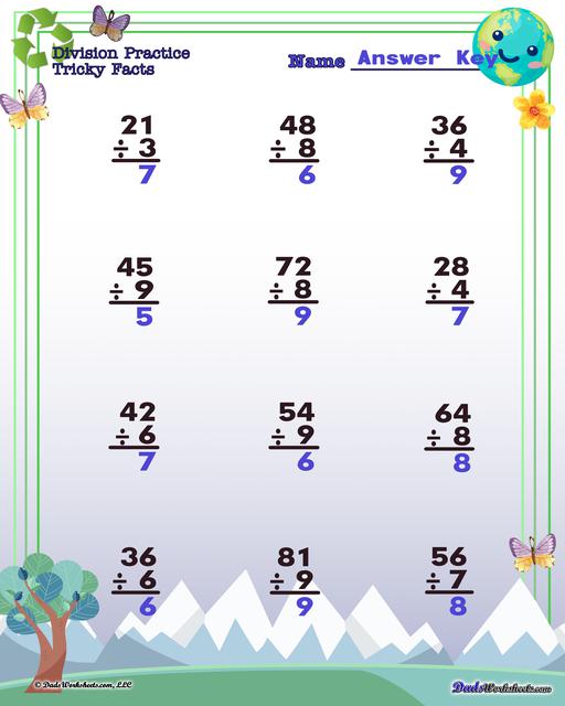 Math Worksheets: Earth Day: Earth Day Division Worksheets (Second ...