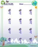 Math Worksheets: Earth Day: Earth Day Division Worksheets (Third Worksheet)