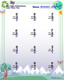 Math Worksheets: Earth Day: Earth Day Subtraction Worksheets