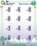 Math Worksheets: Earth Day: Earth Day Subtraction Worksheets (Fourth ...