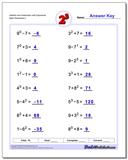 Exponents Worksheets: Mixed Addition And Subtraction with Exponents
