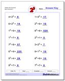 Exponents Worksheets: Addition With Exponents