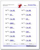 Exponents Worksheets: Powers of Ten and Scientific Notation
