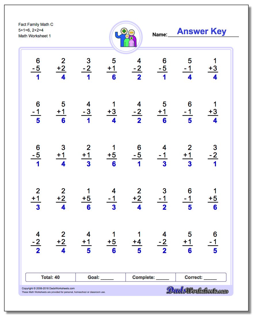 One Minute Addition Subtraction